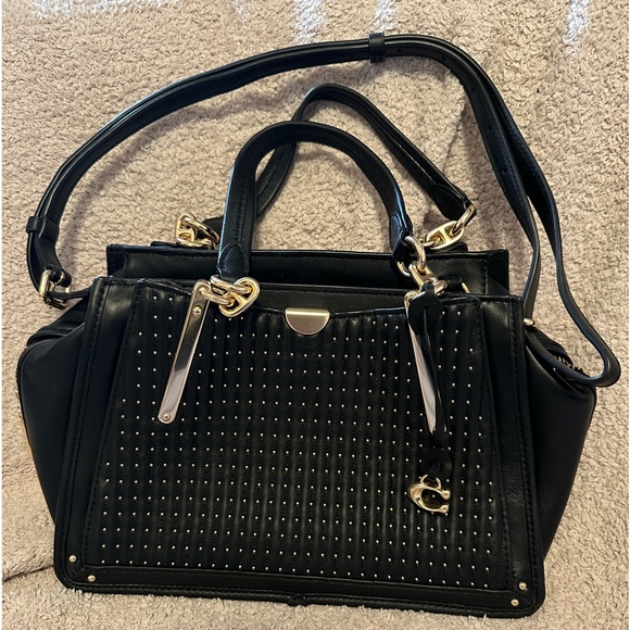 Coach | Bags | Coach Dreamer With Quilting And Rivets Goldblack | Poshmark